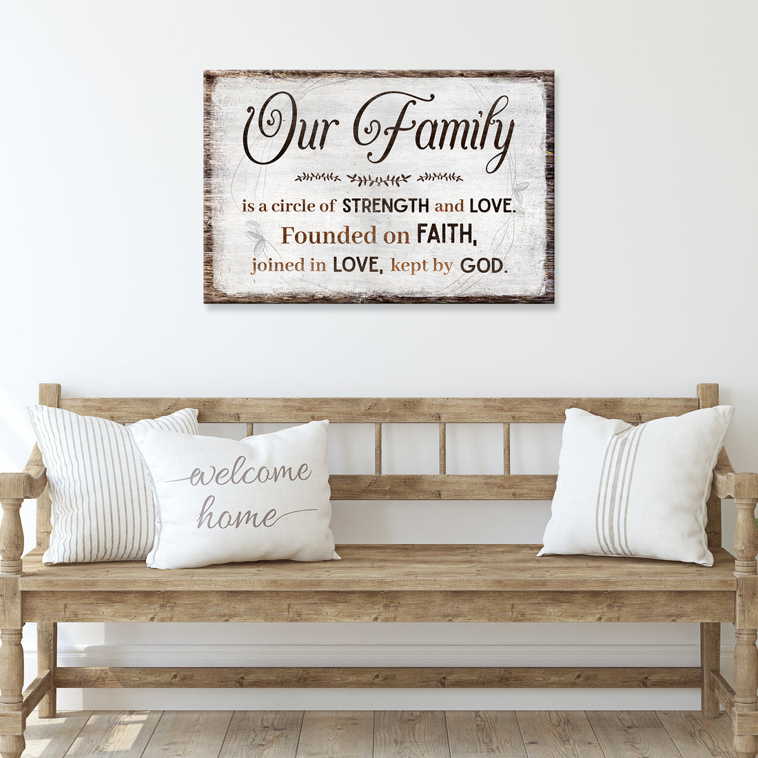 Family Is A Circle Of Strength And Love Sign II - Tailored Canvases