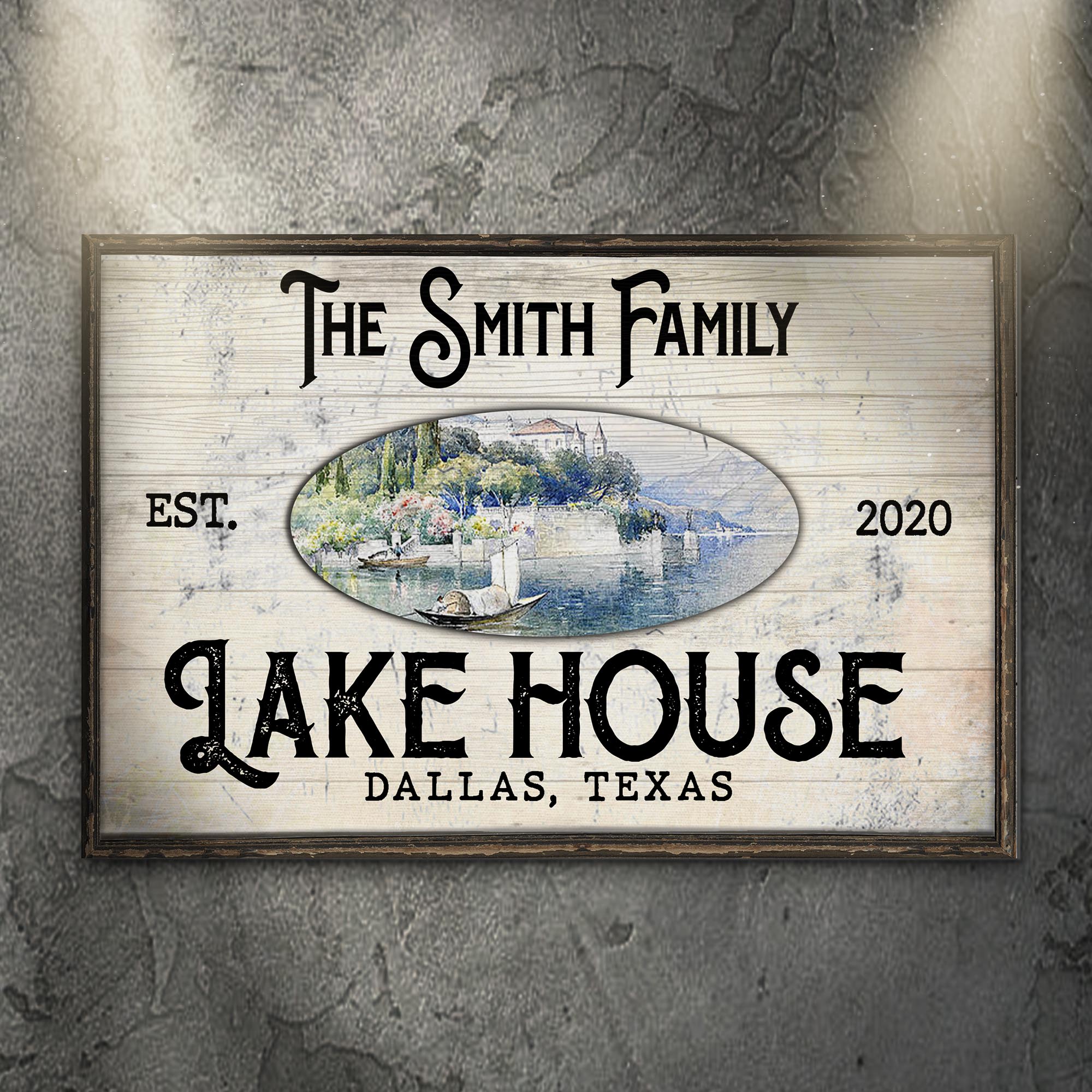 Family Lake House View Sign Personalized Canvas Wall Art – Tailored ...